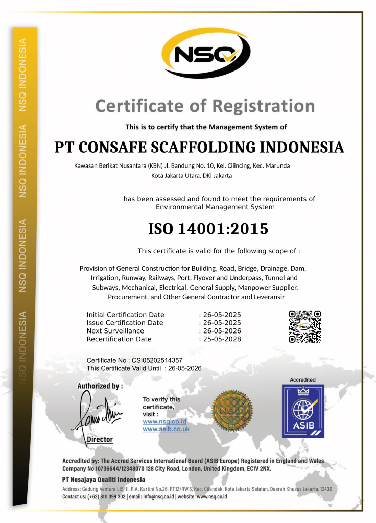 Tentang Kami - CONSAFE Scaffolding Indonesia